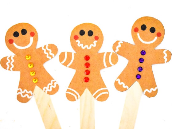 Gingerbread Man Puppets - Stick Puppets - Kids Activity Zone