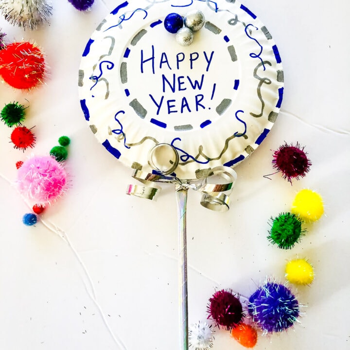 Paper Plate New Year's Eve Noisemaker! - Kids Activity Zone