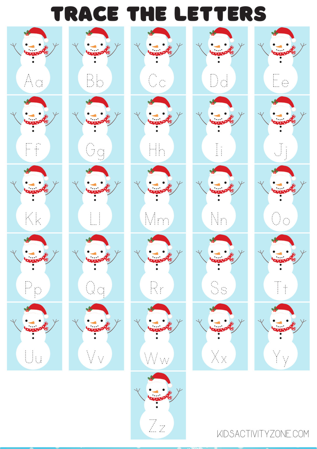 Snowman Preschool Activities Printable - FREE! Kids Activity Zone