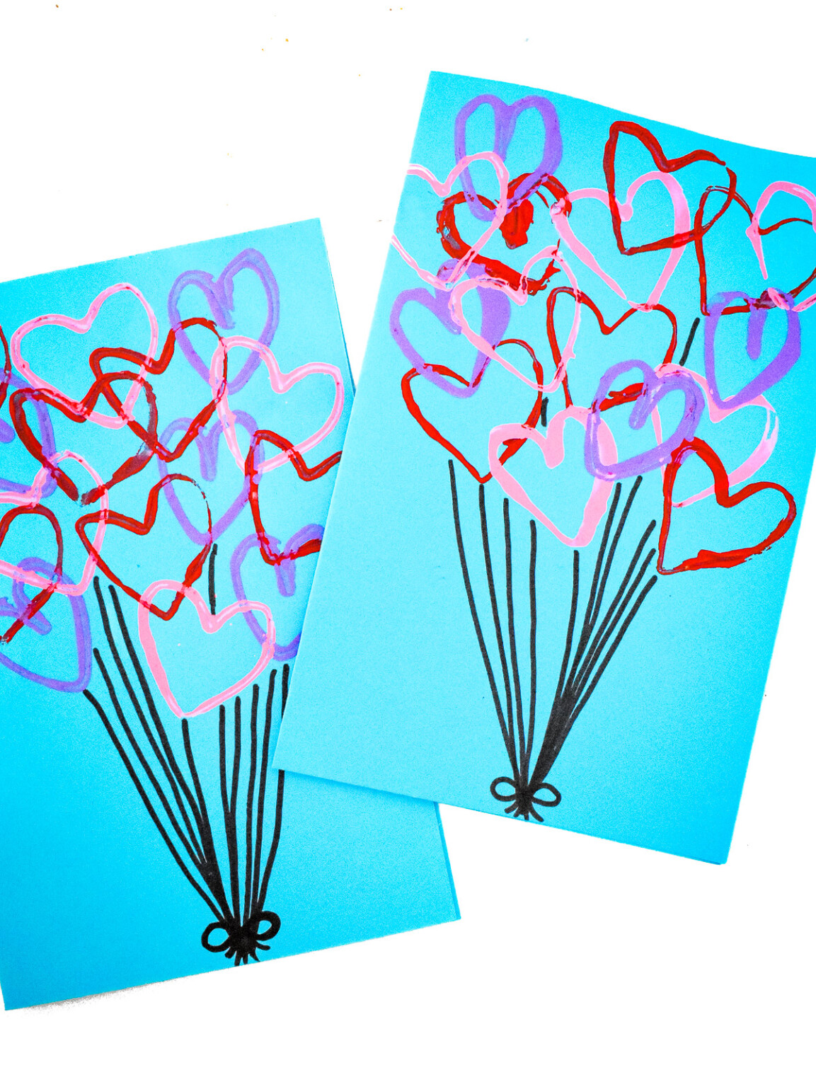 Toilet Paper Roll Heart Stamp {Heart Balloon Card} - Kids Activity Zone