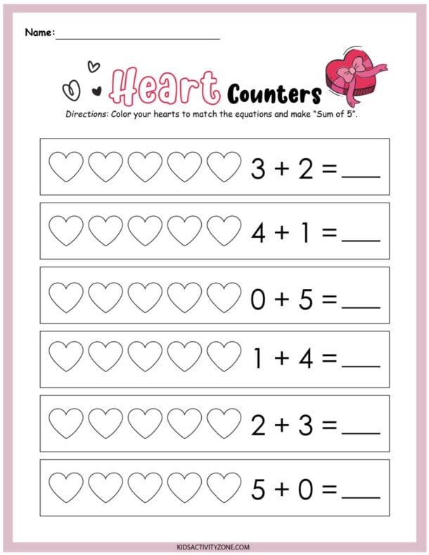 Valentine's Day Math Packet - {Preschool & Kindergarten} - Kids ...