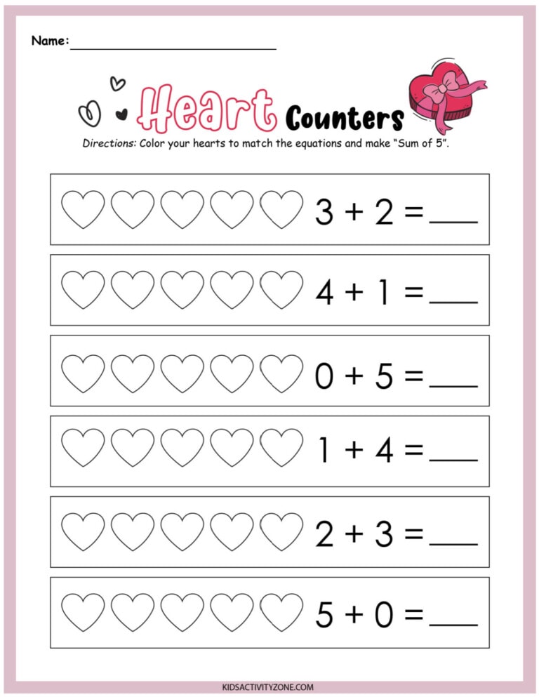 Valentine's Day Math Packet - {Preschool & Kindergarten} - Kids ...