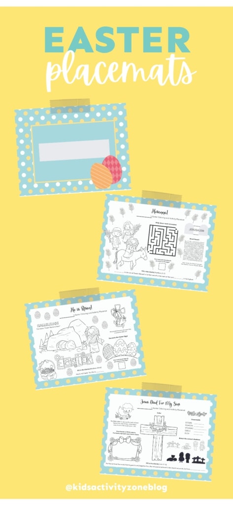 Easter Placemats with Coloring and Activities - Kids Activity Zone
