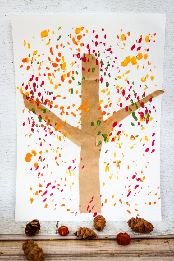 Pine Cone Painted Fall Tree Craft - Kids Activity Zone