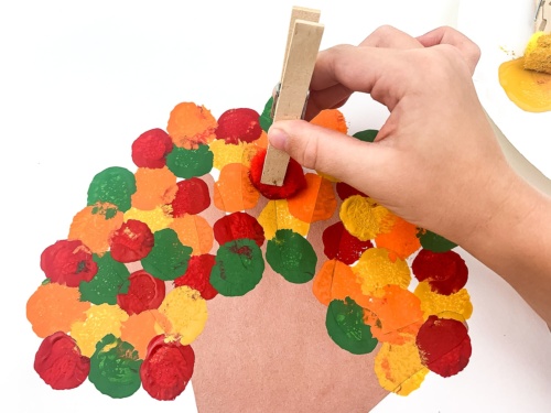 Fall Tree Pom Pom Painting - Kids Activity Zone