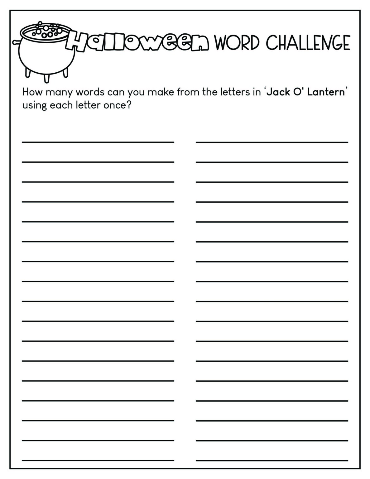 Halloween Activity Pages - Free Printables! - Kids Activity Zone