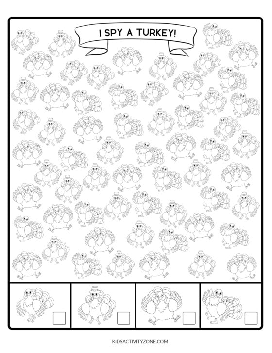 Thanksgiving I Spy - FREE Printable! - Kids Activity Zone