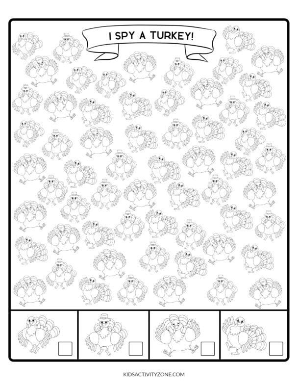 Thanksgiving I Spy - FREE Printable! - Kids Activity Zone