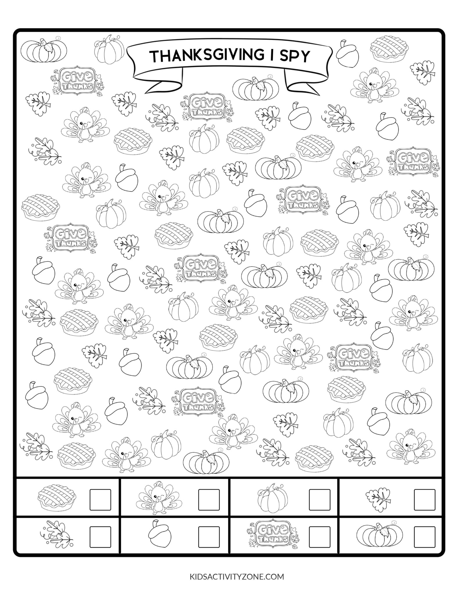 Thanksgiving I Spy - FREE Printable! - Kids Activity Zone