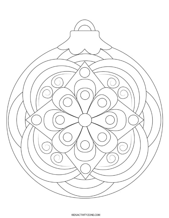 Christmas Ornament Coloring Pages - Kids Activity Zone