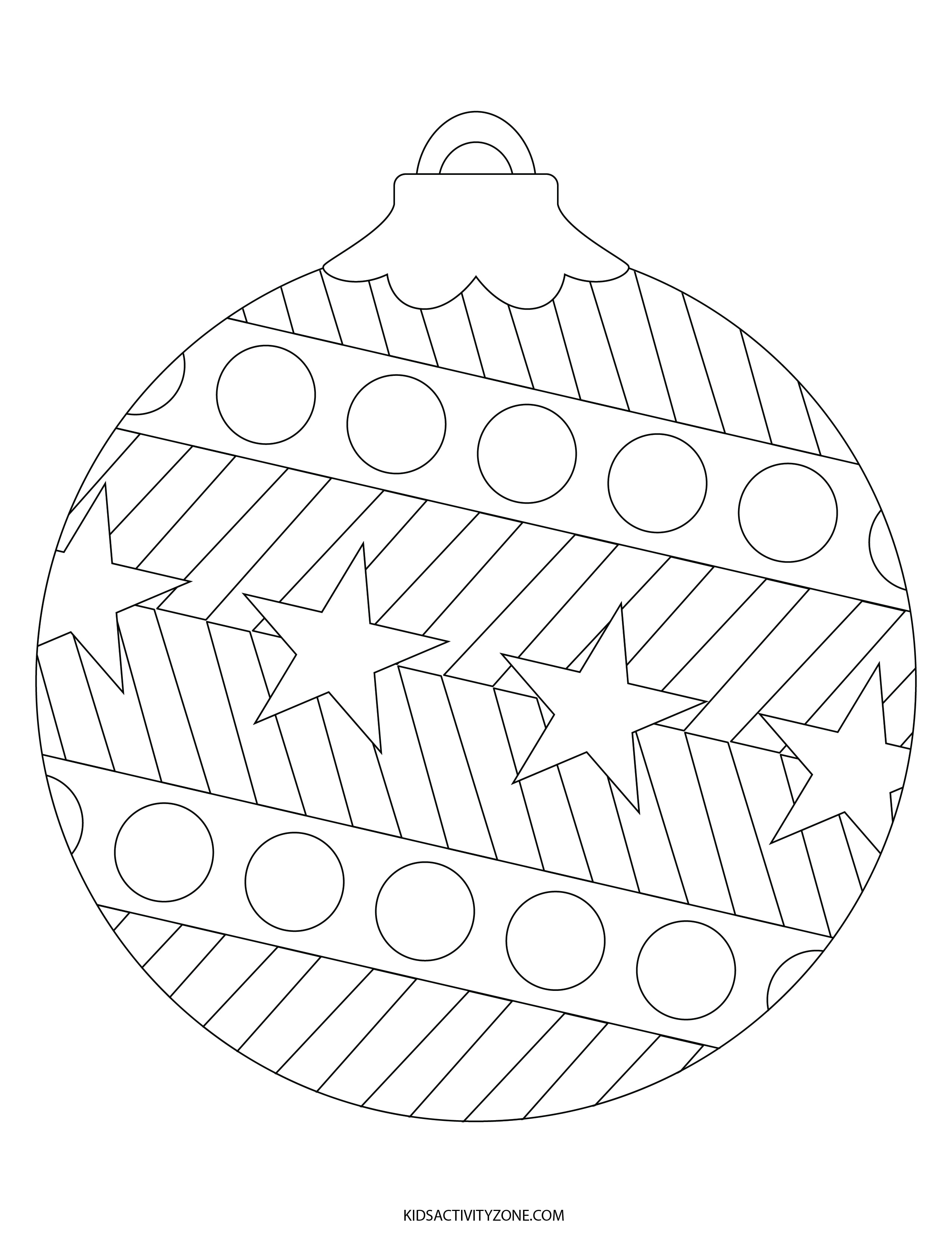 Christmas Ornament Coloring Pages - Kids Activity Zone