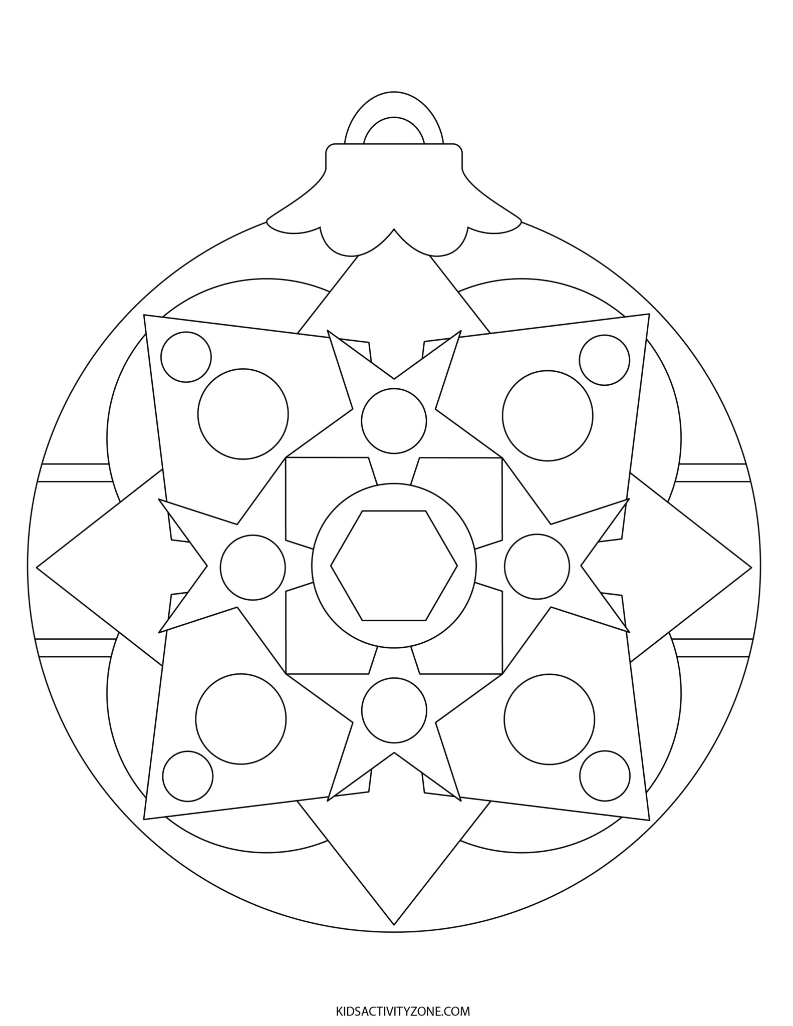 Christmas Ornament Coloring Pages - Kids Activity Zone