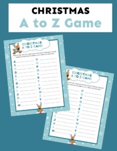 Christmas A to Z Game - Free Printable! - Kids Activity Zone