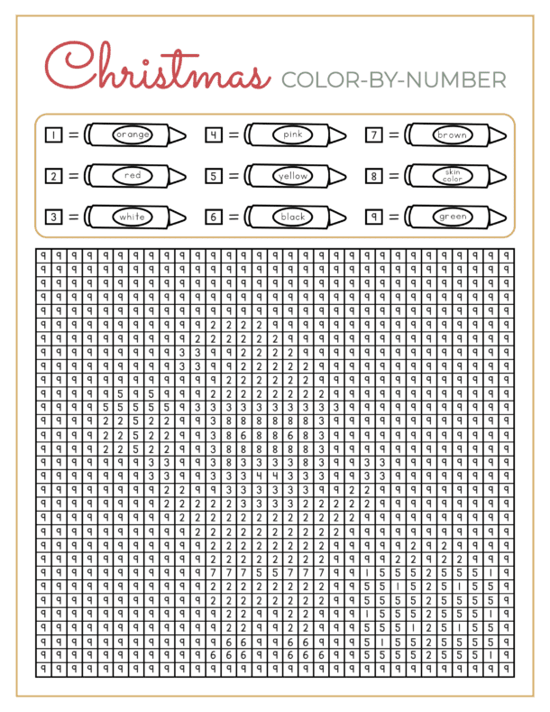 Christmas Color by Code - {Color by Number} - Kids Activity Zone
