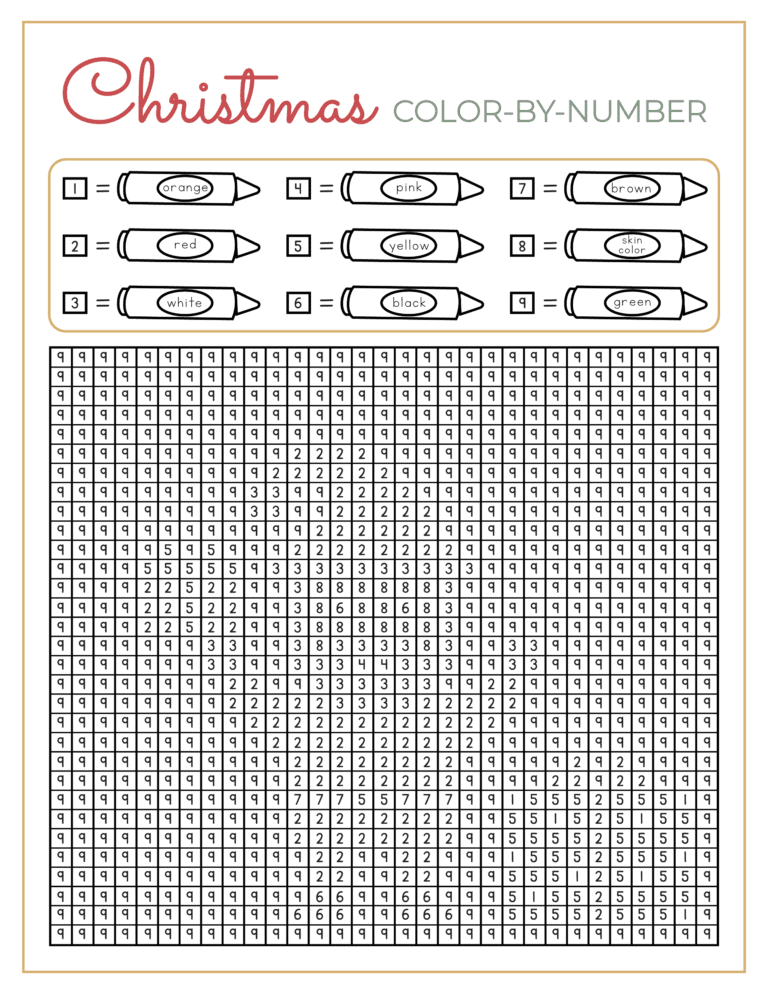 Christmas Color by Code - {Color by Number} - Kids Activity Zone