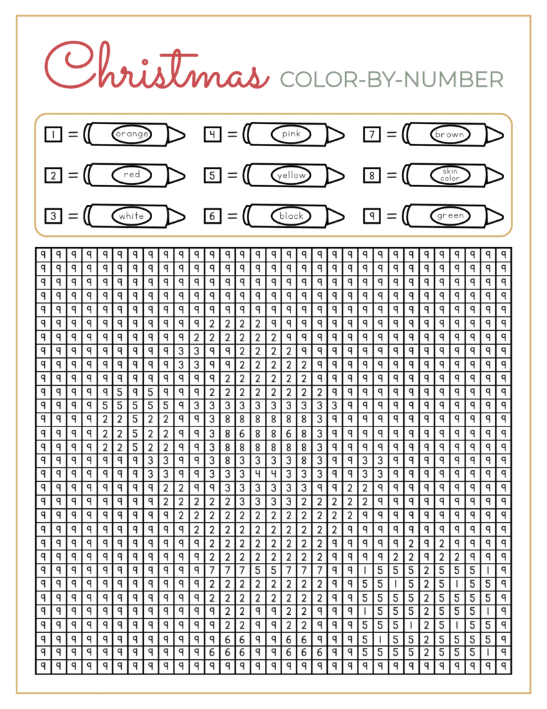 Christmas Color by Code - {Color by Number} - Kids Activity Zone
