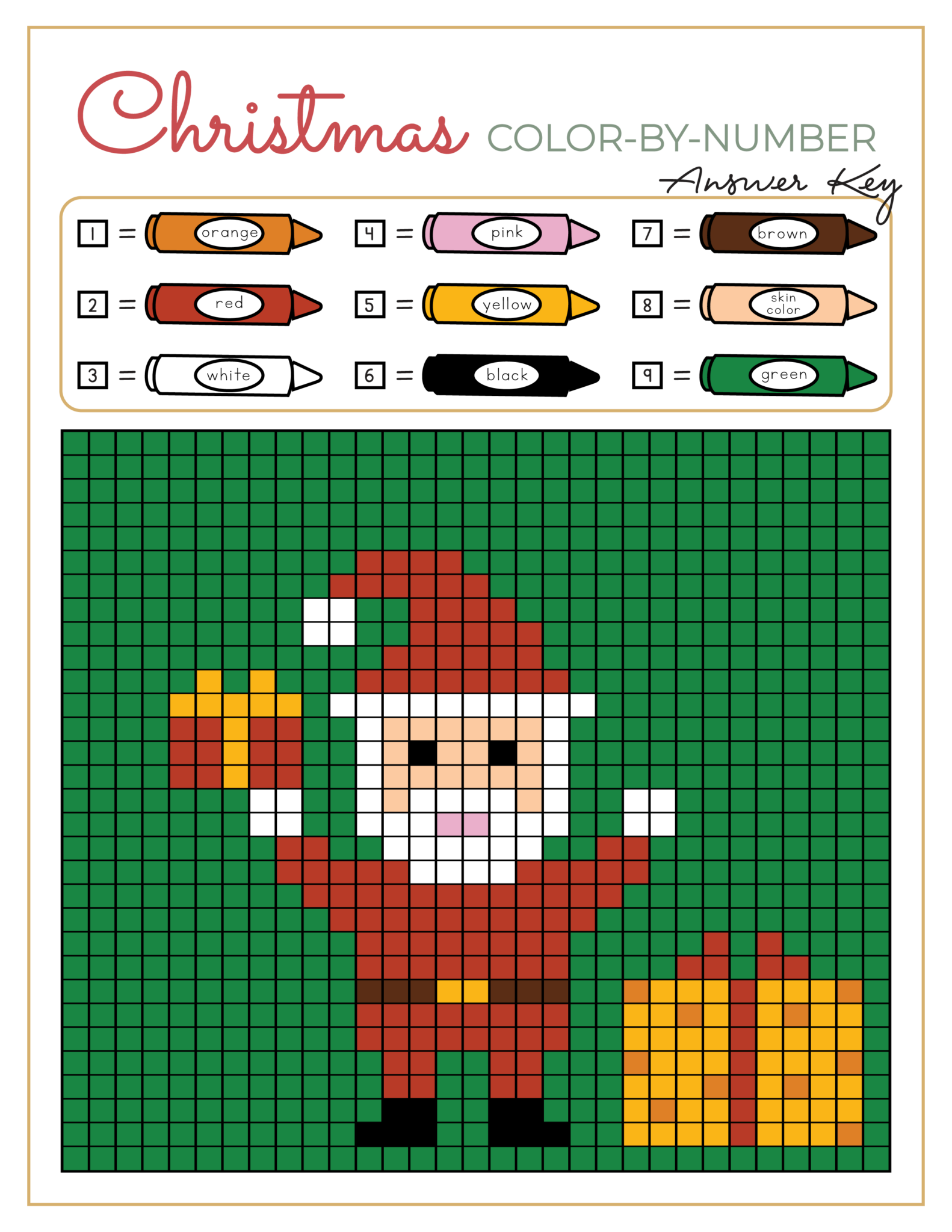 Christmas Color by Code - {Color by Number} - Kids Activity Zone