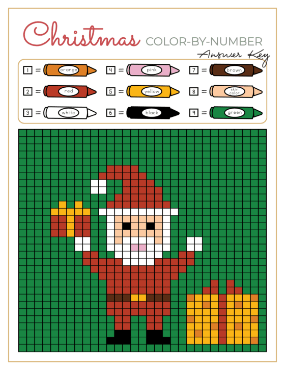 Christmas Color by Code - {Color by Number} - Kids Activity Zone