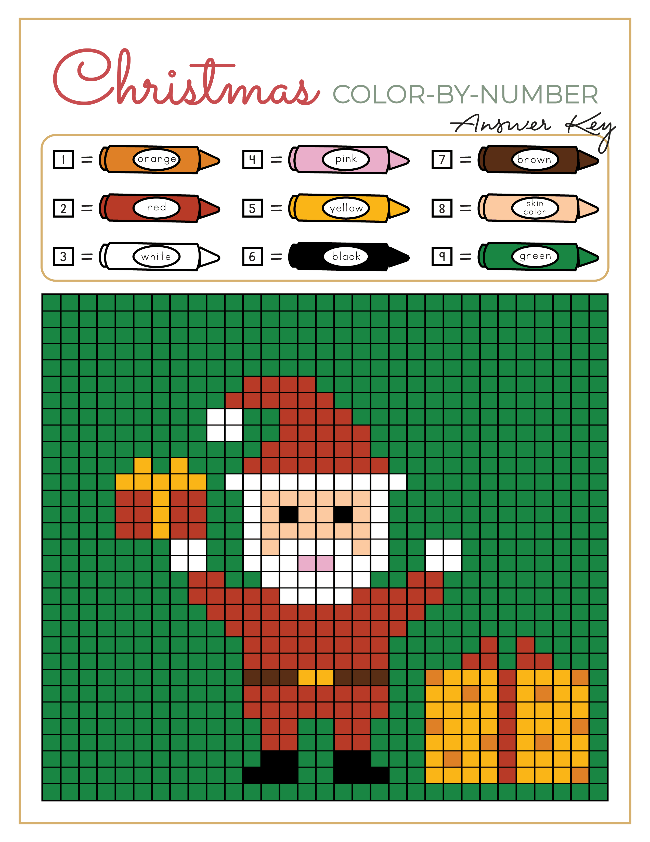 Christmas Color by Code - {Color by Number} - Kids Activity Zone