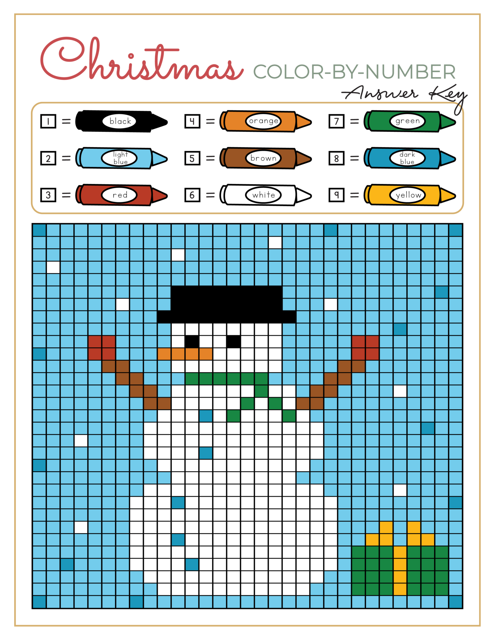 Christmas Color by Code - {Color by Number} - Kids Activity Zone