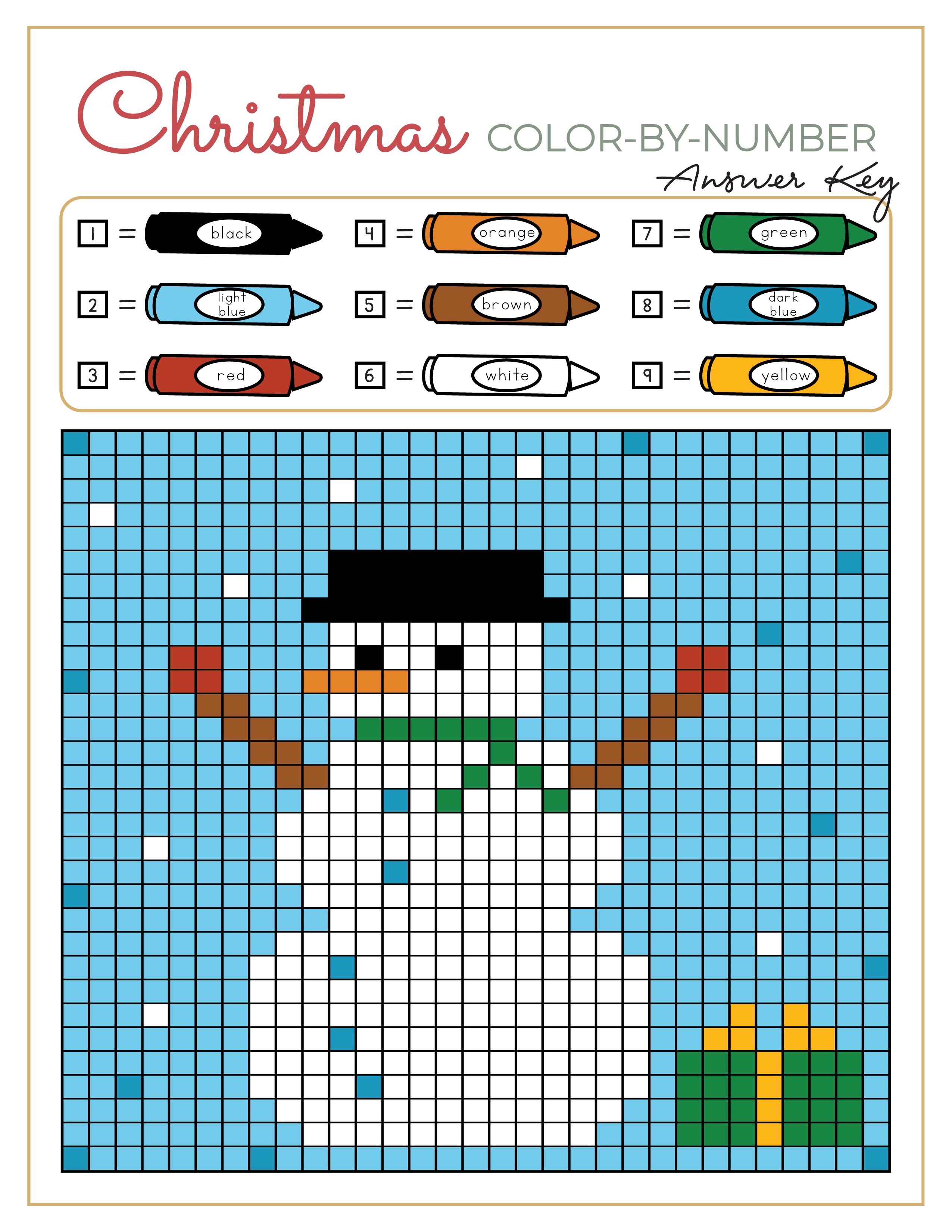 Christmas Color by Code - {Color by Number} - Kids Activity Zone