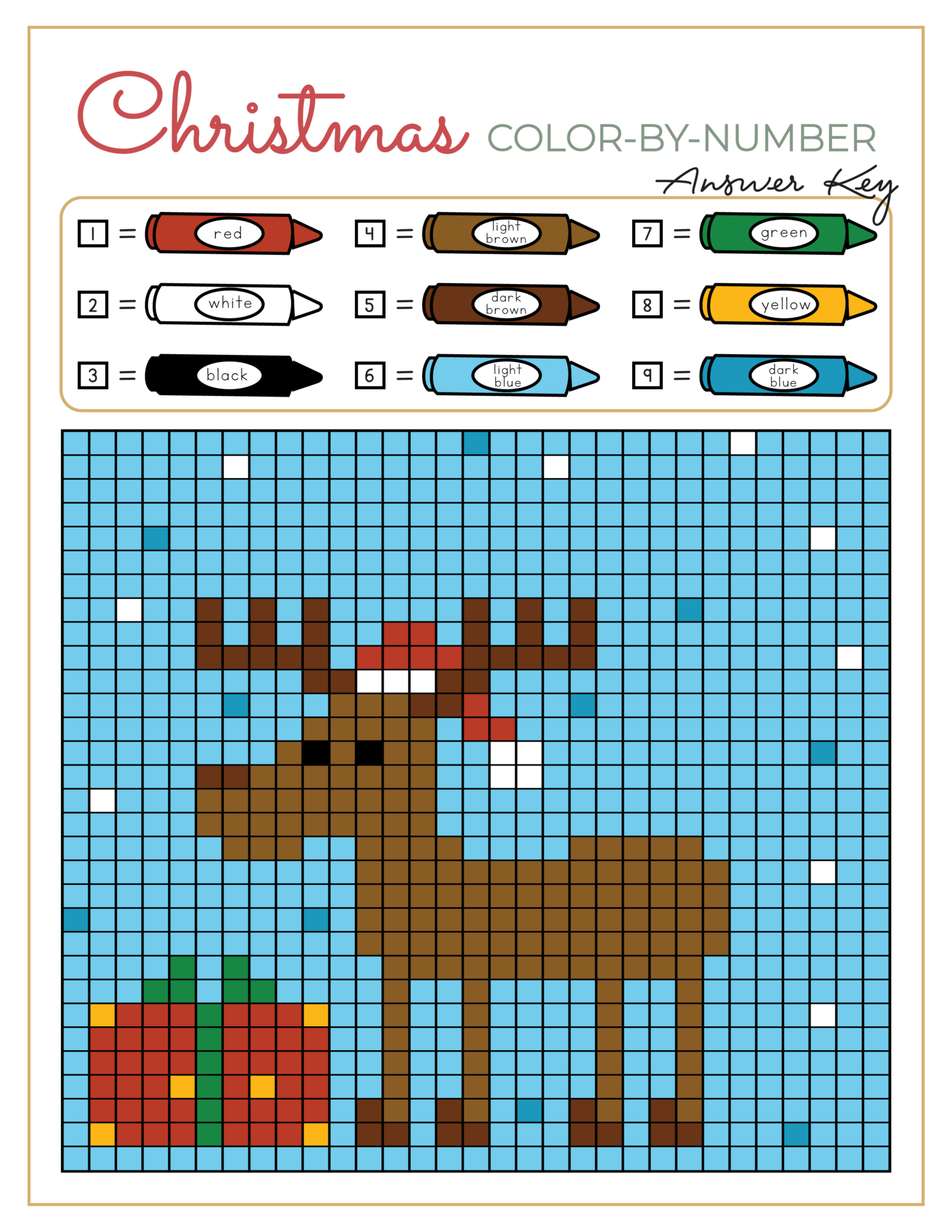 Christmas Color by Code - {Color by Number} - Kids Activity Zone