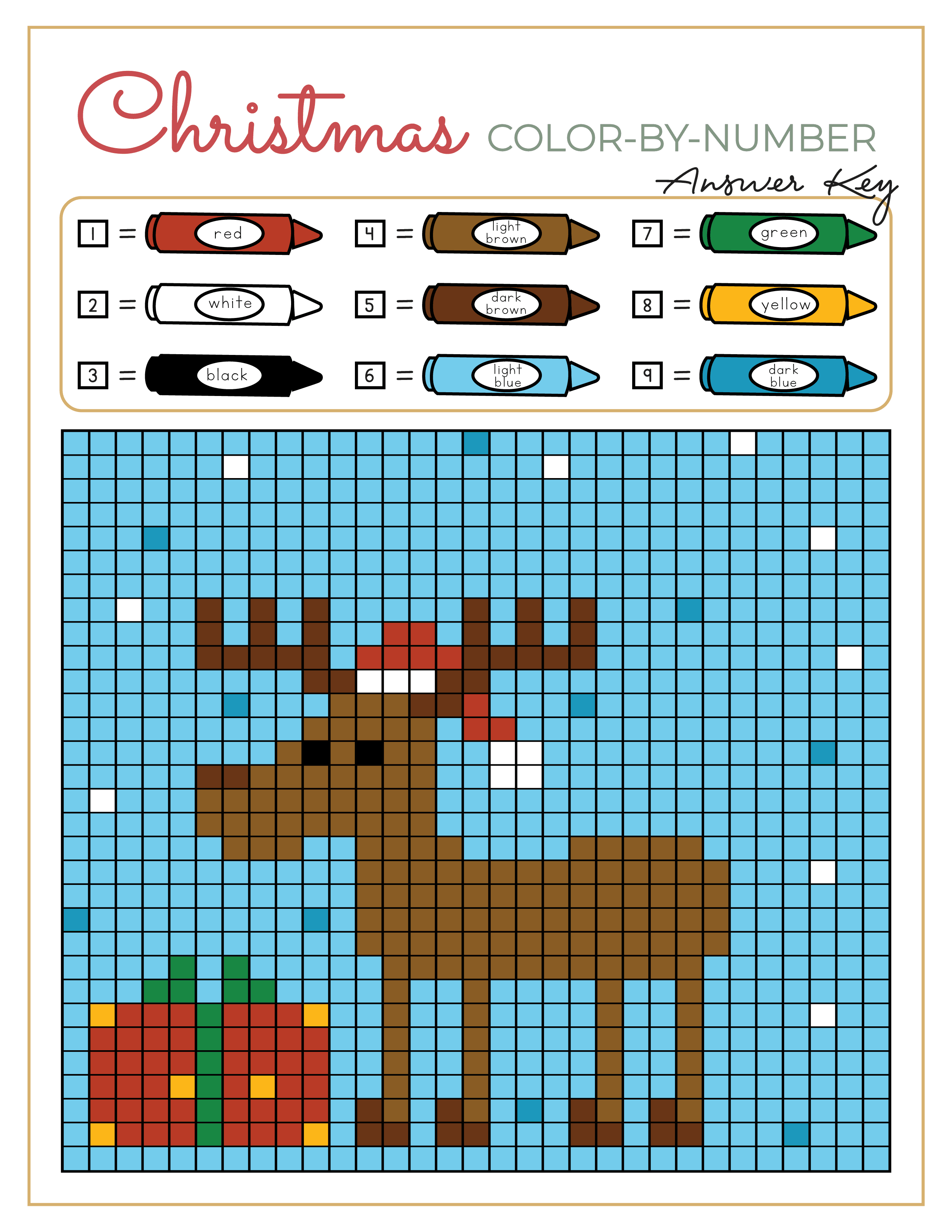 Christmas Color by Code - {Color by Number} - Kids Activity Zone