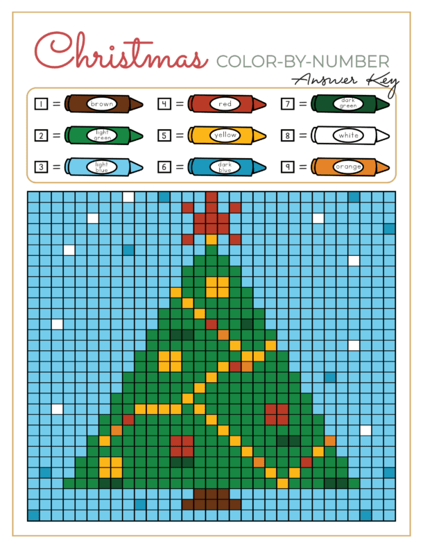 Christmas Color by Code - {Color by Number} - Kids Activity Zone