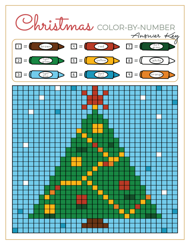Christmas Color by Code - {Color by Number} - Kids Activity Zone