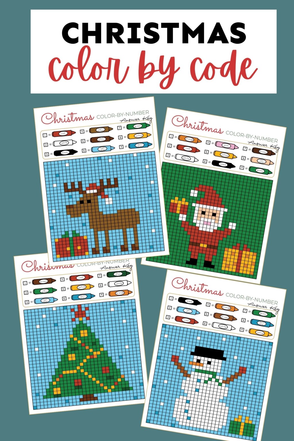 Christmas Color by Code - {Color by Number} - Kids Activity Zone