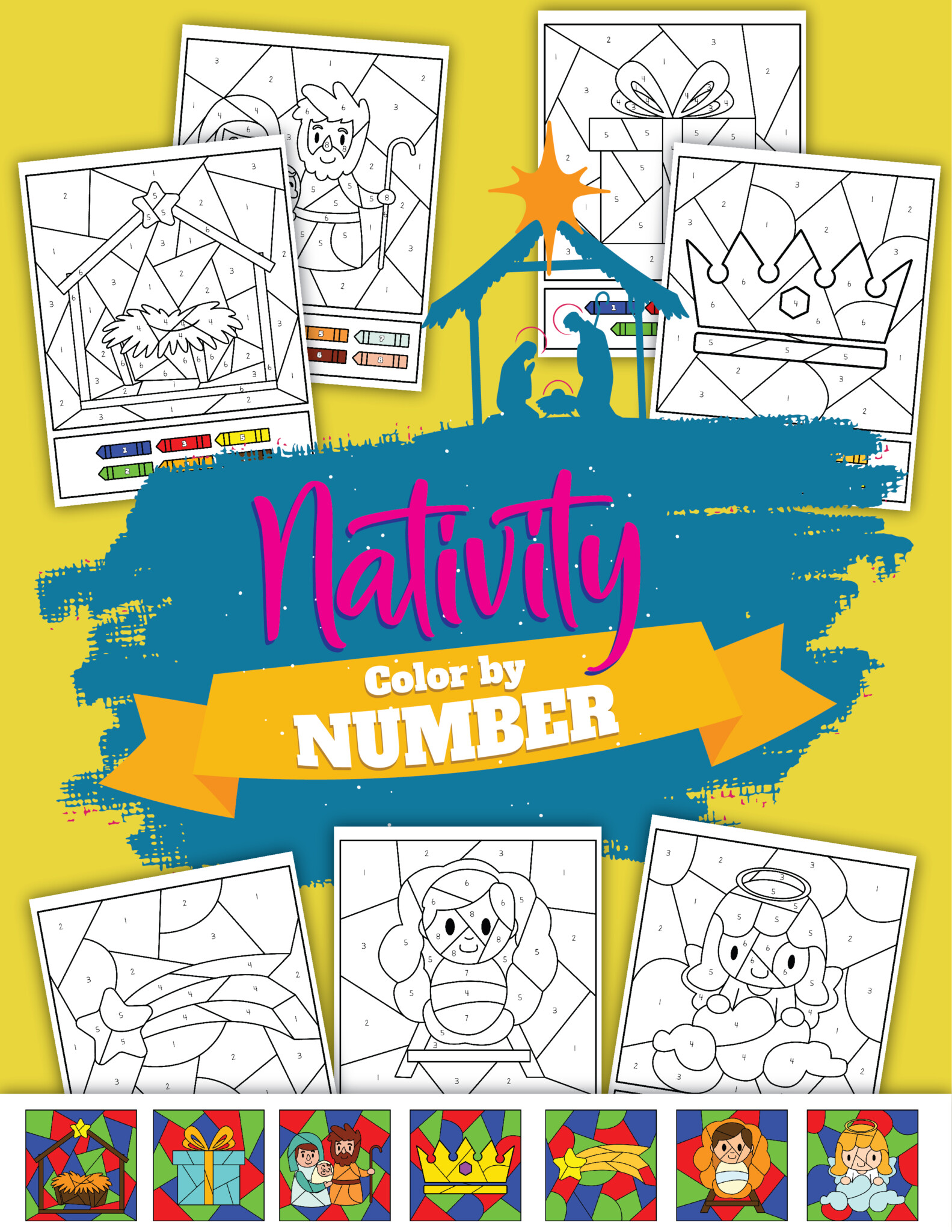 Christmas Nativity Color by Number - FREE! - Kids Activity Zone