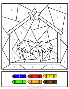 Christmas Nativity Color by Number - FREE! - Kids Activity Zone