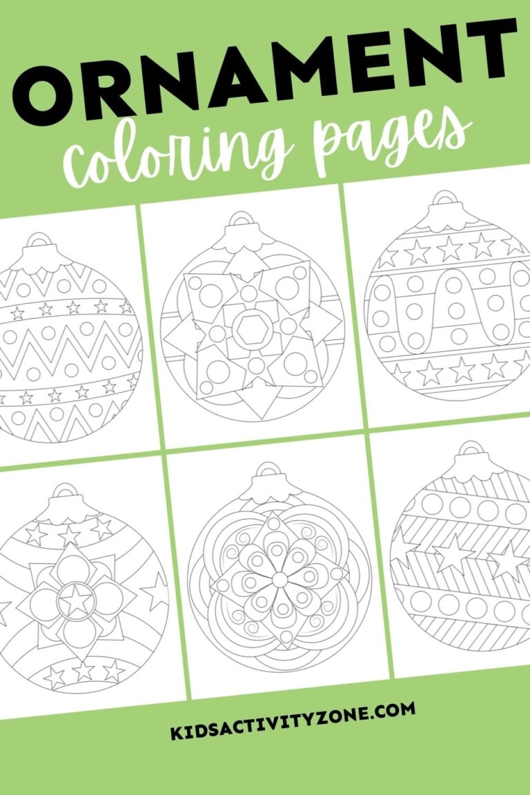 Christmas Ornament Coloring Pages - Kids Activity Zone