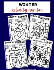 Winter Color by Number Pages - {FREE} - Kids Activity Zone