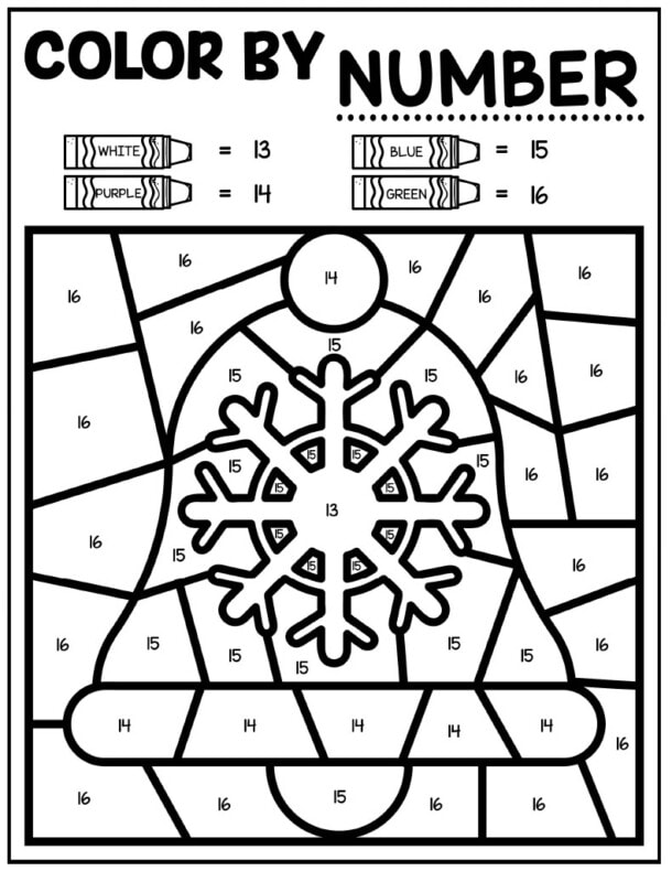 Winter Color By Number Pages FREE Kids Activity Zone