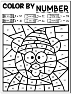 Winter Color by Number Pages - {FREE} - Kids Activity Zone