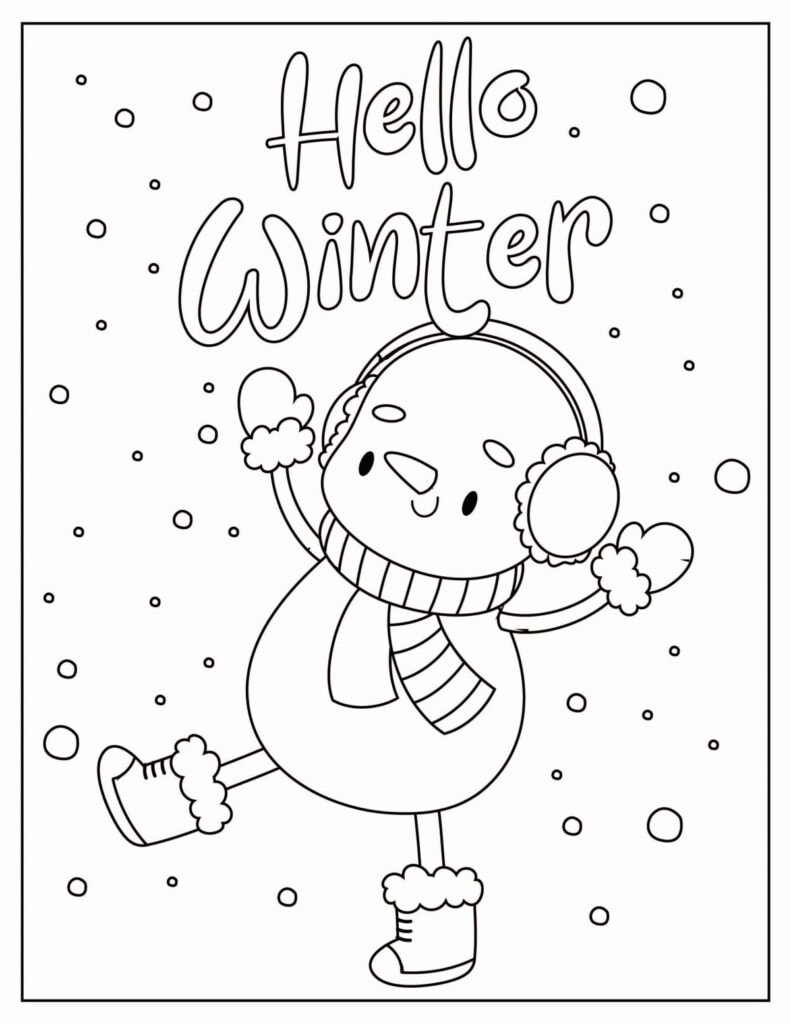 Winter Word Coloring Page Coloring Pages