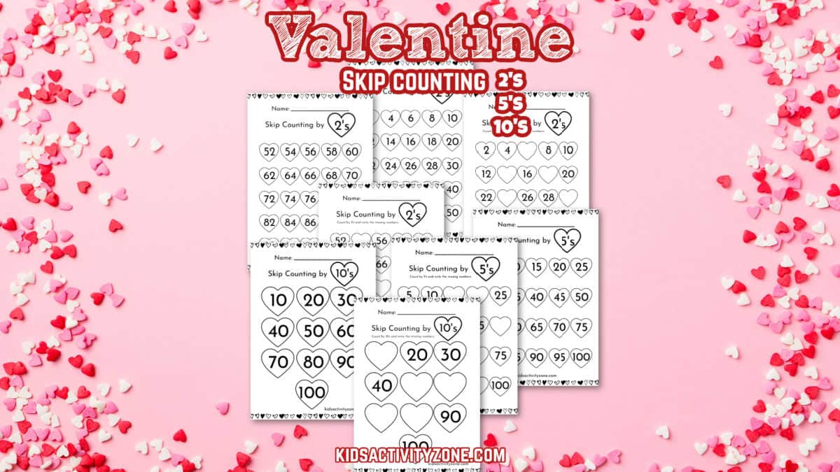 Valentine's Day Skip Counting - {FREE PRINTABLE} - Kids Activity Zone