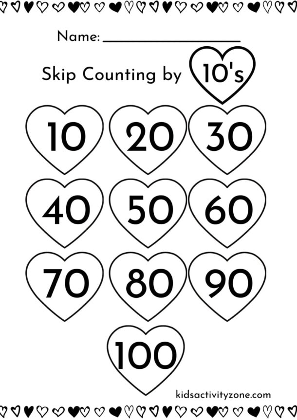 Valentine's Day Skip Counting - {FREE PRINTABLE} - Kids Activity Zone