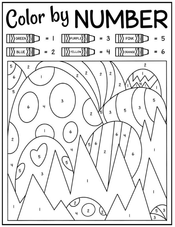 Easter Color by Number - Free Download! - Kids Activity Zone