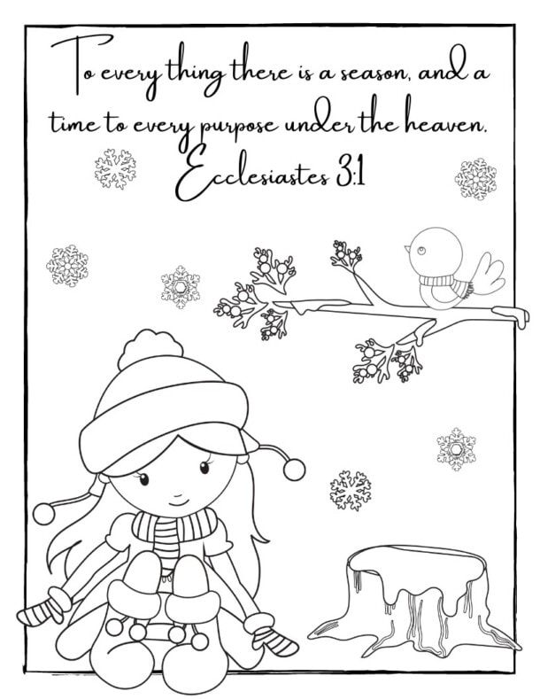 Winter Scripture Coloring Pages - Free Download! - Kids Activity Zone