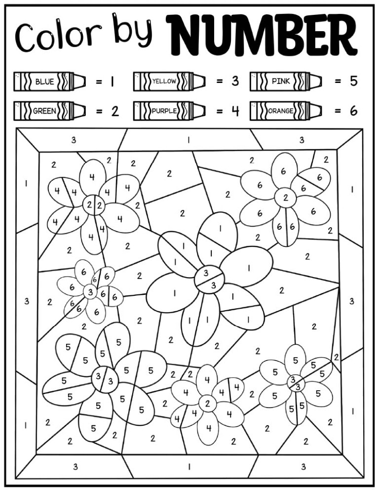 Mother's Day Color By Number - Kids Activity Zone