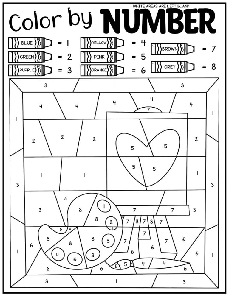 Mother's Day Color By Number - Kids Activity Zone