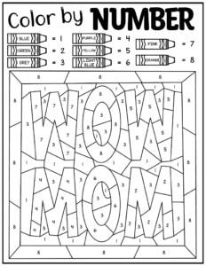 Mother's Day Color By Number - Kids Activity Zone
