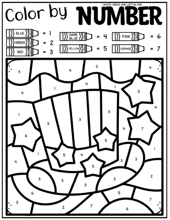 Memorial Day Color By Number Kids Activity Zone