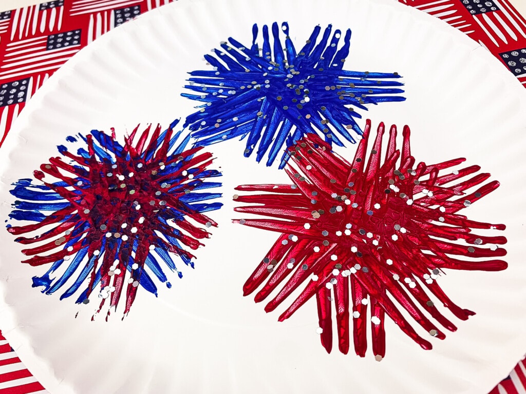 Paper Plate Fork Fireworks - Easy 4th of July Craft! - Kids Activity Zone