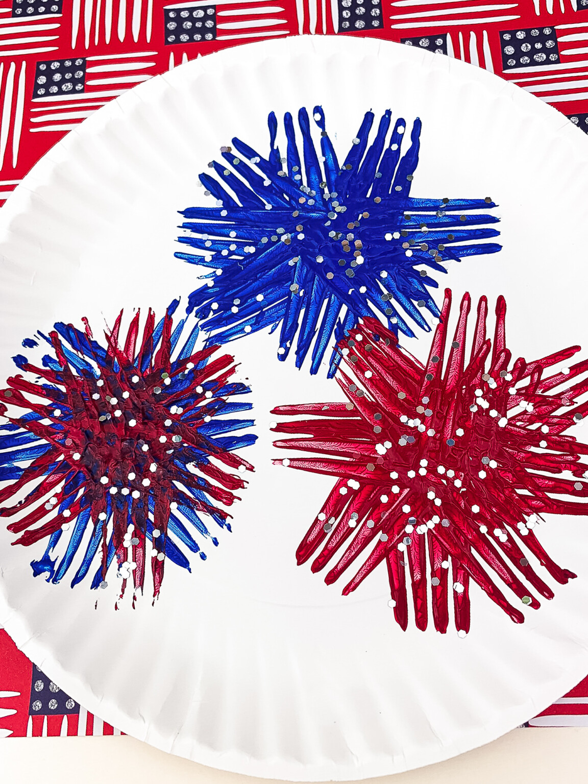 Paper Plate Fork Fireworks - Easy 4th of July Craft! - Kids Activity Zone