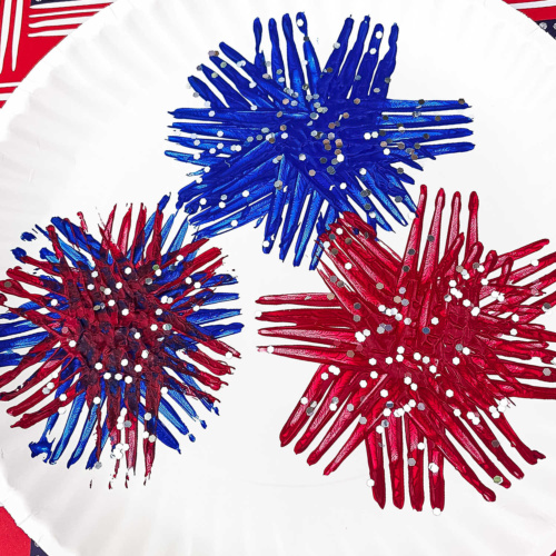 Paper Plate Fork Fireworks - Easy 4th of July Craft! - Kids Activity Zone