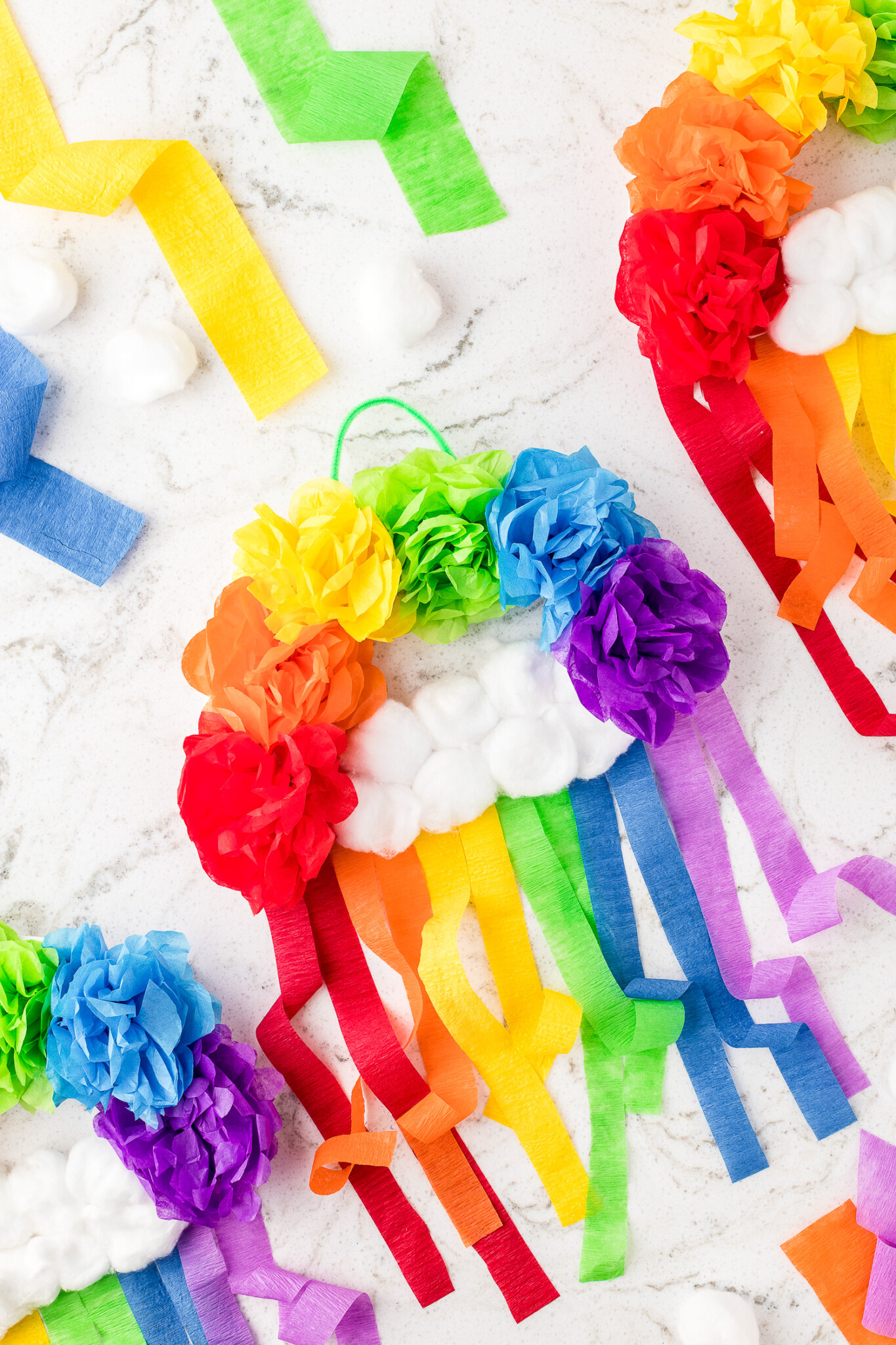 Tissue Paper Flower Rainbow Craft - Kids Activity Zone
