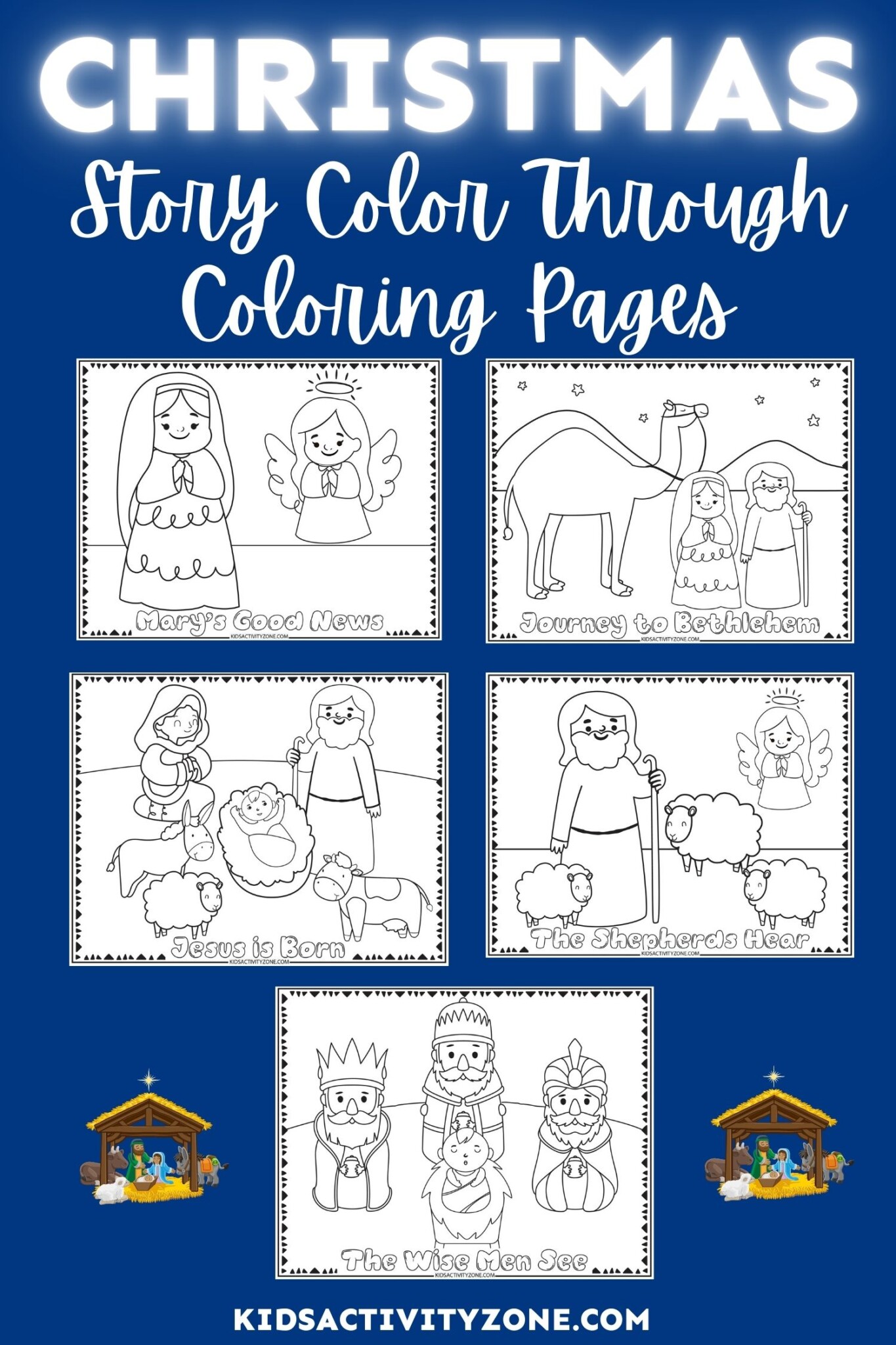 Christmas Story Coloring Pages - (Nativity) - Kids Activity Zone